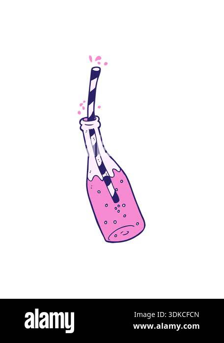 vibrating motion animation of cartoon fizzy drink and straw Stock Video ...