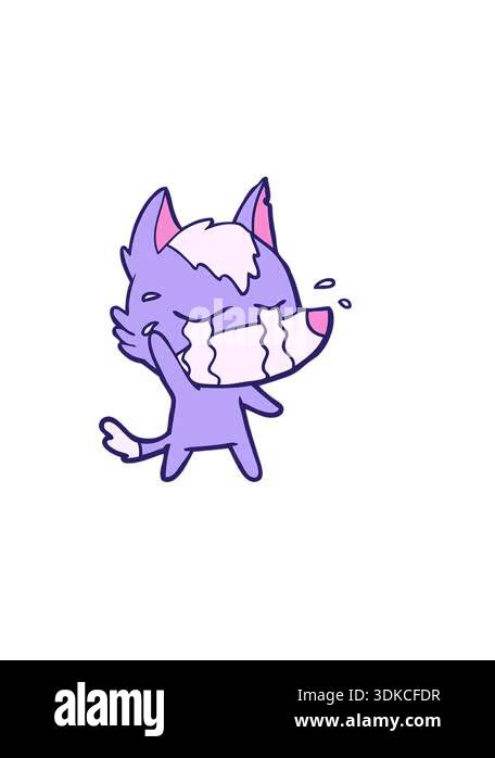 horizontally vibrating animation of a cartoon of a crying wolf Stock ...