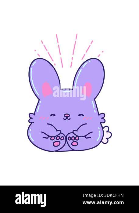 shivering motion animation of traditional tattoo style happy rabbit ...