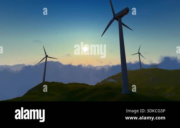 Green clean energy and wind power generation Stock Video Footage - Alamy