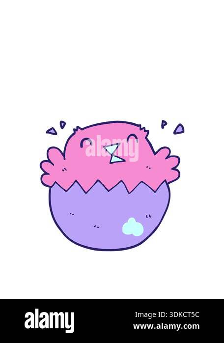 jumping motion animation of cartoon hatching chick Stock Video Footage ...