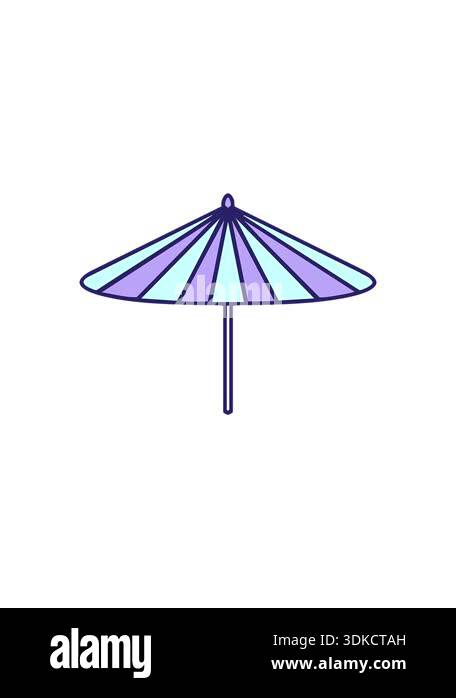 splitting effect animation of traditional japanese waxed paper parasol ...