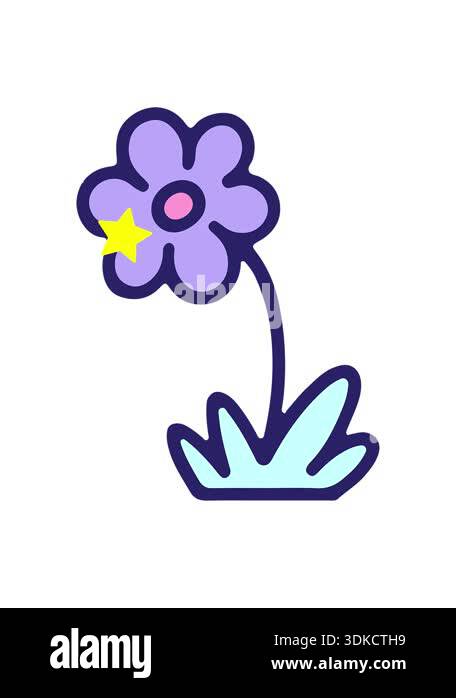 twinkling stars effect animation of simple flower Stock Video Footage ...