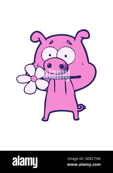 shine light effect animation of happy cartoon pig Stock Video Footage ...