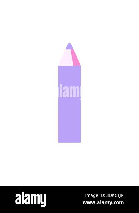 popping motion animation of purple coloring pencil graphic vector ...