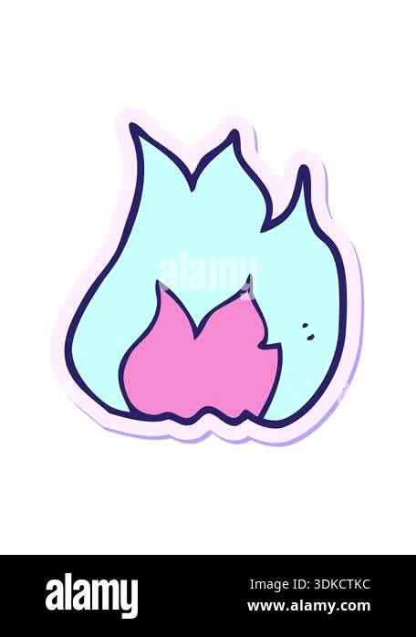 vibrating motion animation of sticker of a cartoon fire symbol Stock ...