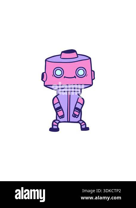 radioactive glowing animation of a cartoon robot design Stock Video ...