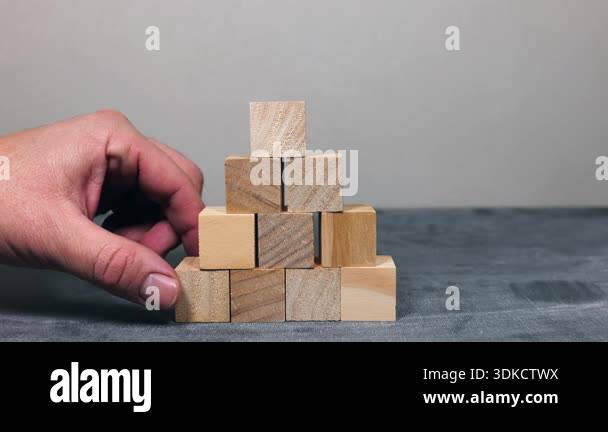 Stable Wooden Block Structure Represents Strong Foundation As Essential ...
