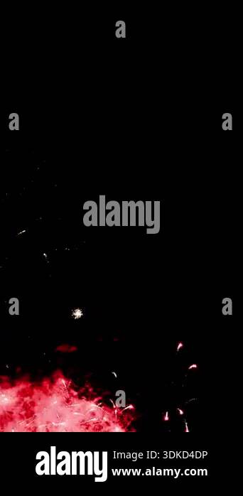 4K. loop seamless of real fireworks background golden shining fireworks ...