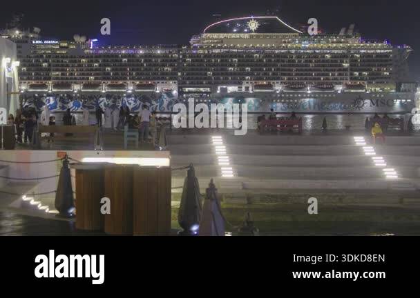 Doha, Qatar - November 16 2025: Old Doha port (Mina District) night ...