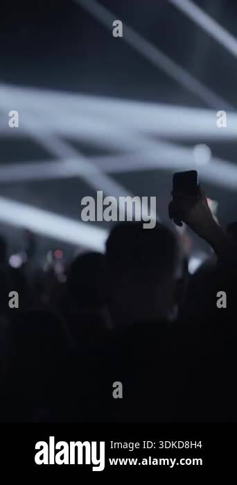 POV video from within a crowd at a live music concert. The scene shows ...