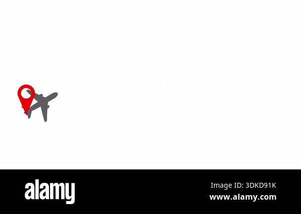 Airplane Flight Path Dotted Line Route Animation Stock Video Footage ...