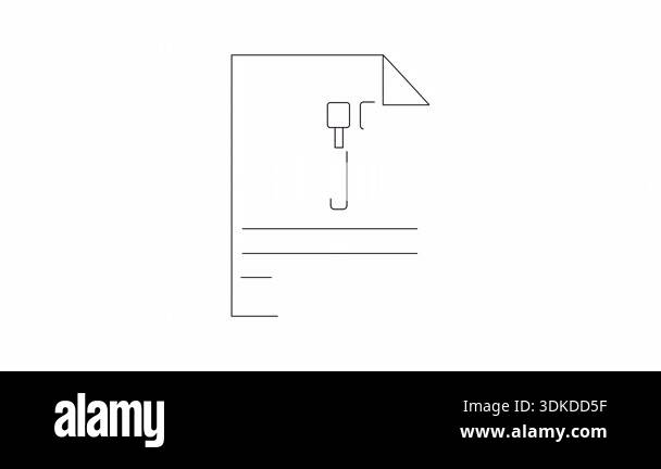 A simple line drawing of a technical document featuring a gear, hammer ...