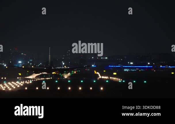 Video sequence of an aircrafts final approach and landing on an ...