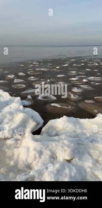 baltic sea beach winter cold waves jurmala latvia Stock Video Footage ...