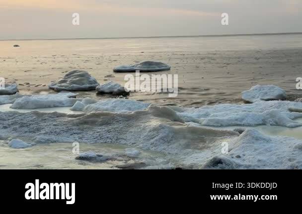 baltic sea beach winter cold waves jurmala latvia Stock Video Footage ...