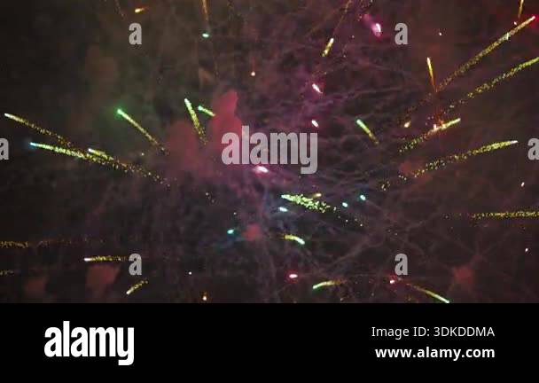 Stunning video of a vibrant fireworks display. The scene builds from ...
