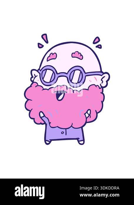 spinning motion animation of cute cartoon surprised old man Stock Video ...