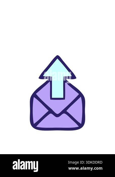 stretching up animation of cute cartoon of a envelope with arrow Stock ...