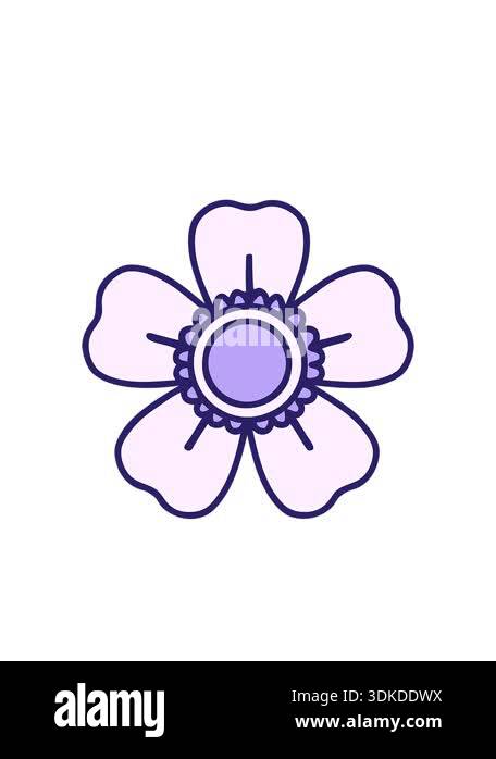 blinking radial lines animation of bold simple flower cartoon Stock ...