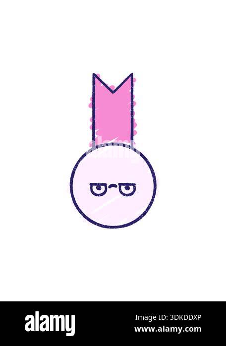 popping motion animation of Gold Medal Chalk Drawing Stock Video ...