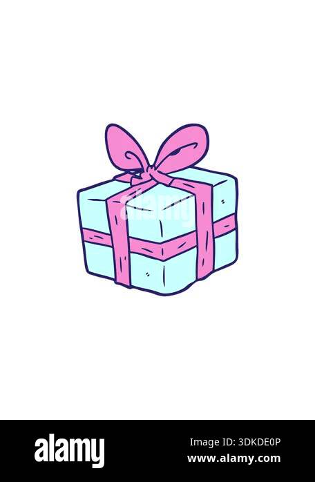 flashy sales animation of cartoon wrapped gift Stock Video Footage - Alamy