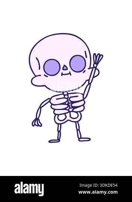 bobbing motion animation of cartoon of a friendly skeleton waving Stock ...