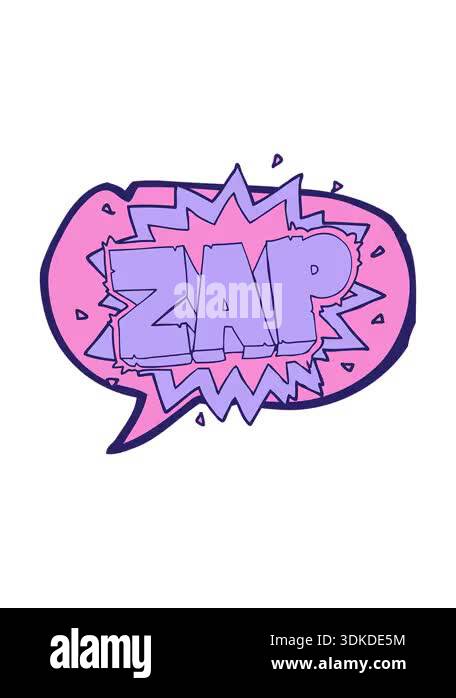 pixelize effect animation of happy freehand speech bubble cartoon zap ...