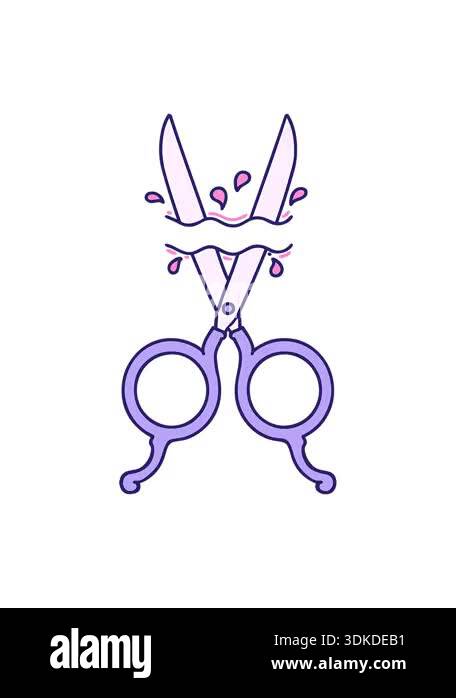 pixelize effect animation of barber scissors Stock Video Footage - Alamy