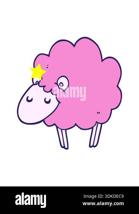 twinkling stars effect animation of cartoon sheep design Stock Video ...