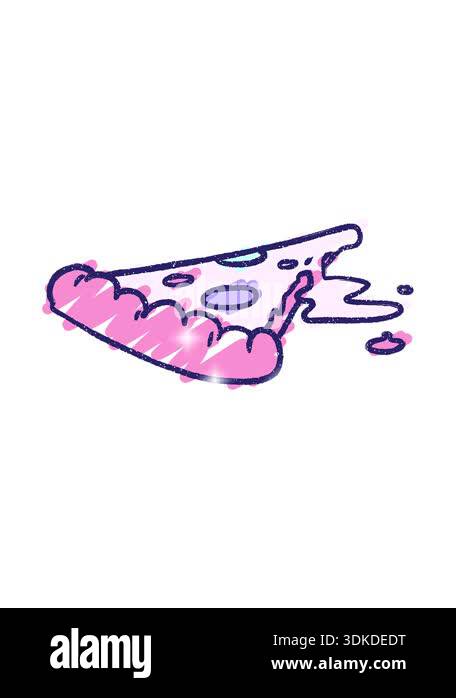 glitter effect animation of Pizza Slice Chalk Drawing Stock Video ...