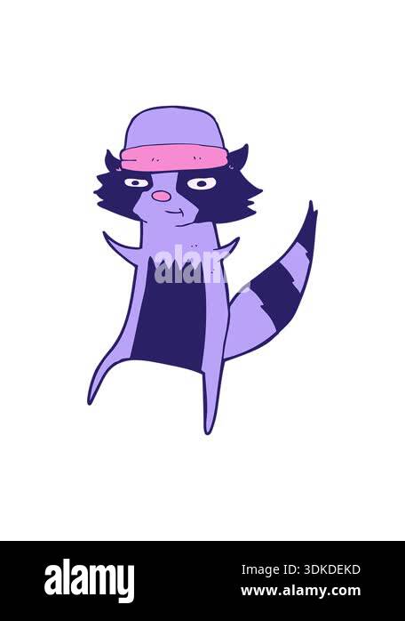 shine light effect animation of cartoon raccoon Stock Video Footage - Alamy