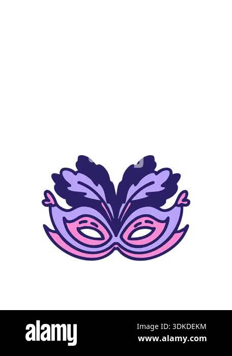 jumping motion animation of a traditional brazil carnival mask cartoon ...