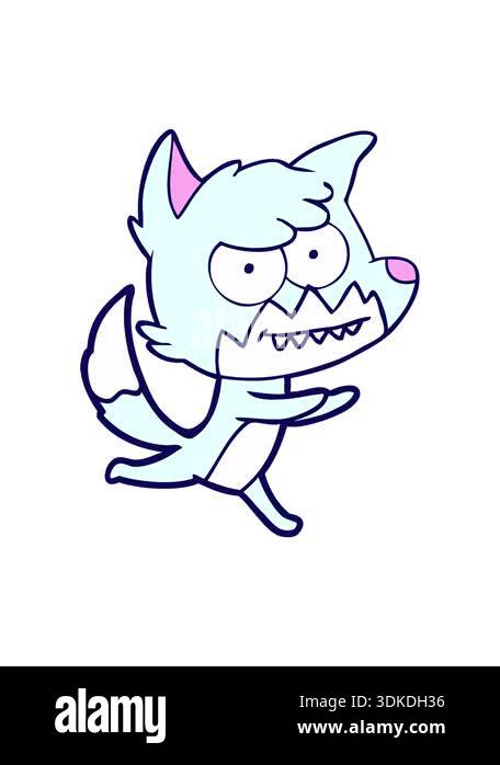 neon light effect animation of cartoon grinning fox design Stock Video ...