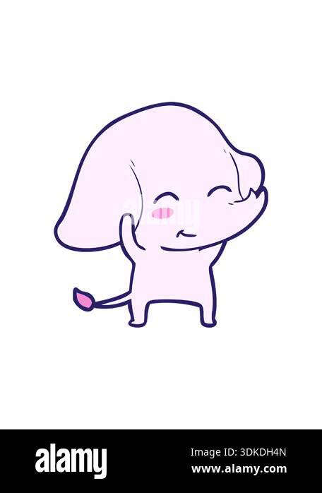 spinning motion animation of cute drawing cartoon elephant Stock Video ...