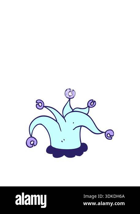 stretching up animation of cartoon jester hat Stock Video Footage - Alamy