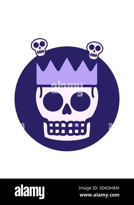 spinning skulls animation of tattoo style image of a skull and crown ...