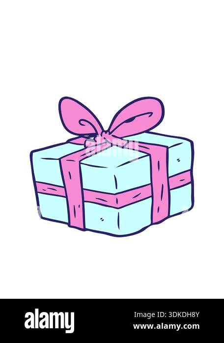 bobbing motion animation of cartoon wrapped gift Stock Video Footage ...