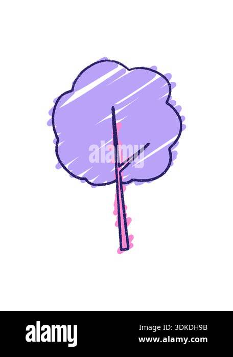 bobbing motion animation of cartoon Tree Chalk Drawing Stock Video ...