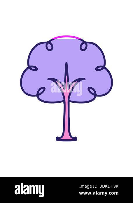 power up animation of a traditional Japanese cherry blossom tree Stock ...