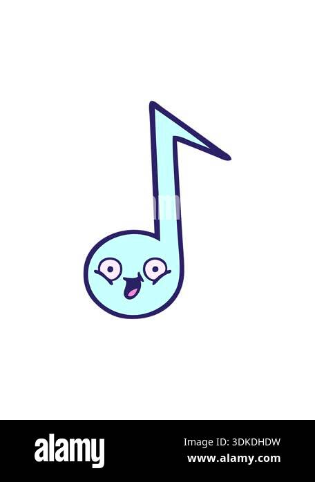 splitting effect animation of cute cartoon of a musical note Stock ...