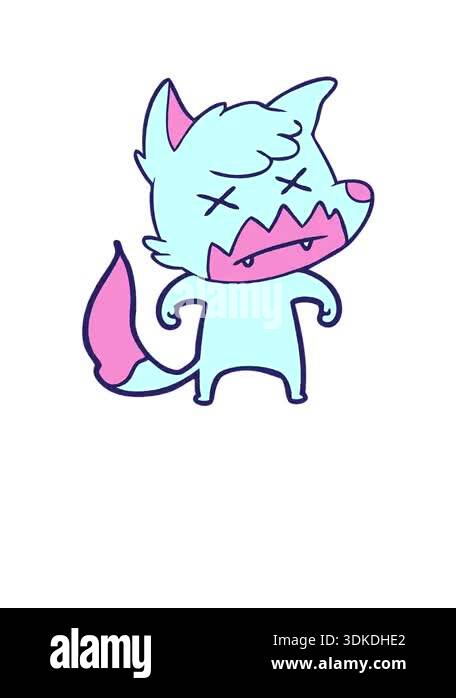 rise and float animation of dead fox cartoon character Stock Video ...