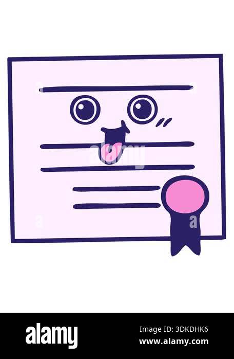 jiggle motion animation of cute cartoon of a graduation diploma Stock ...