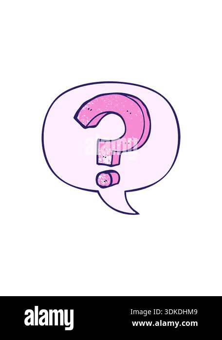 flashy sales animation of cartoon question mark with speech bubble in ...