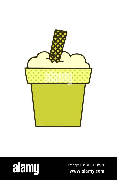 changing color animation of comic book style quirky cartoon ice cream ...