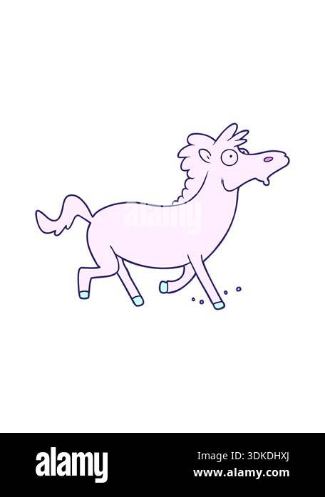 shine light effect animation of cartoon running horse Stock Video ...