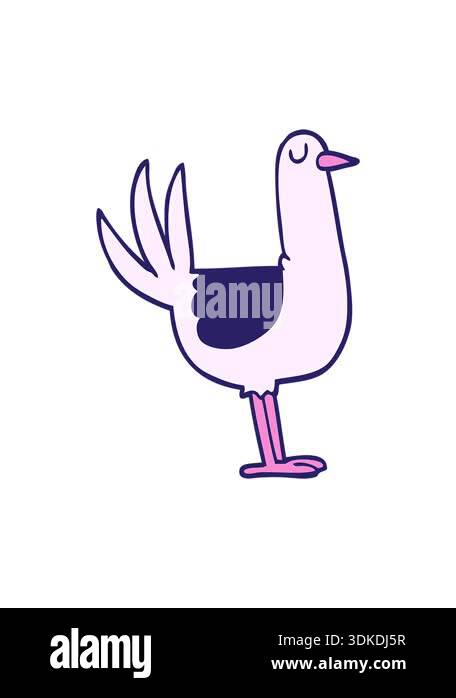 pressure popping animation of cartoon doodle tall bird Stock Video ...