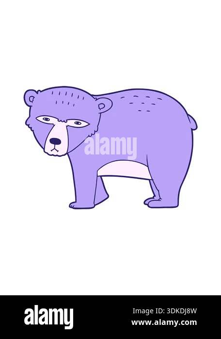 spinning motion animation of cartoon serious bear Stock Video Footage ...