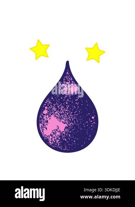 spinning stars animation of hand drawn cartoon blood drop Stock Video ...