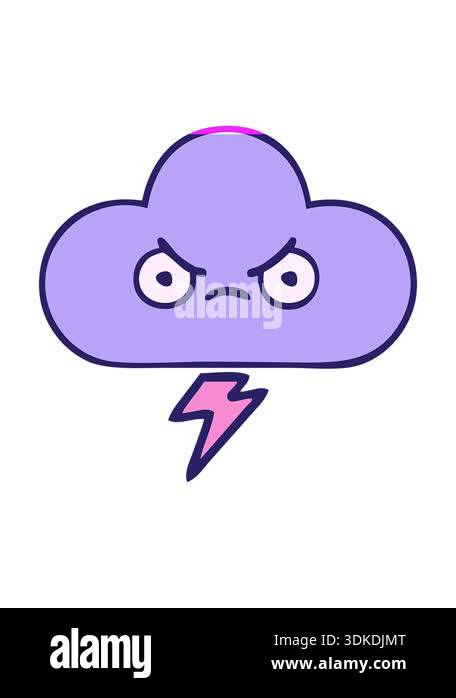 power up animation of cartoon of a storm cloud illustration Stock Video ...